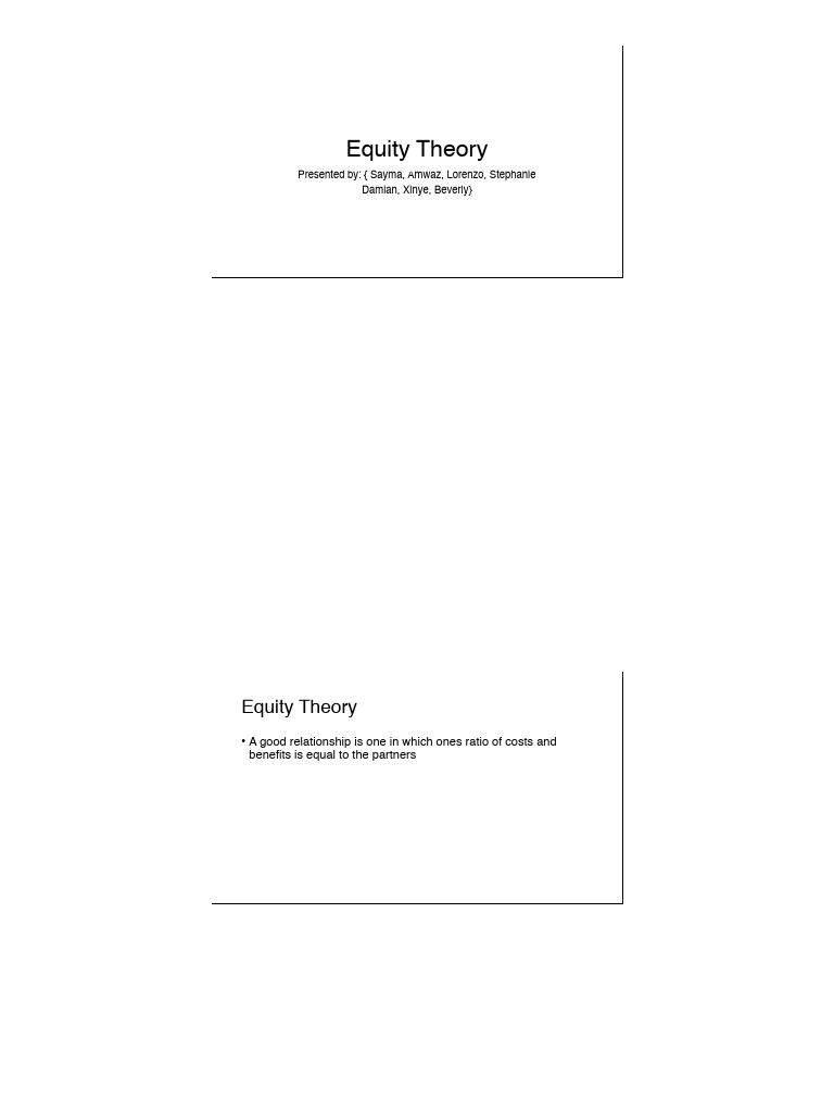 Equity Theory 2 | PDF