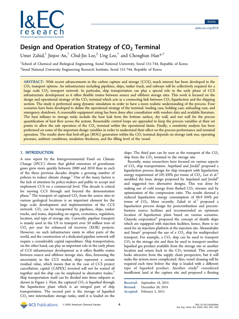 Design and Operation Strategy of CO2 Terrminal | PDF | Carbon Capture ...