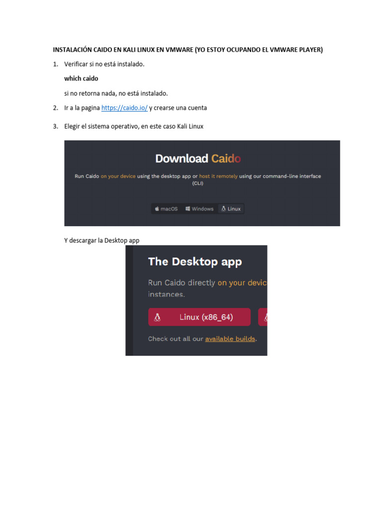 Instalacion CAIDO en Kali Linux | PDF | Archivo de computadora | Tecnología de sistema operativo