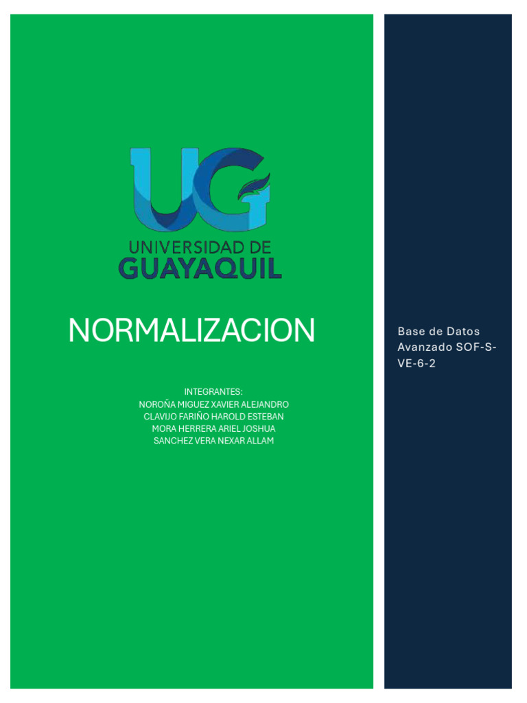 Deber Grupal Normalizacion | PDF