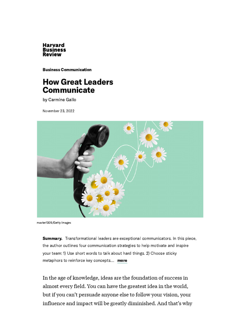 How Great Leaders Communicate | PDF