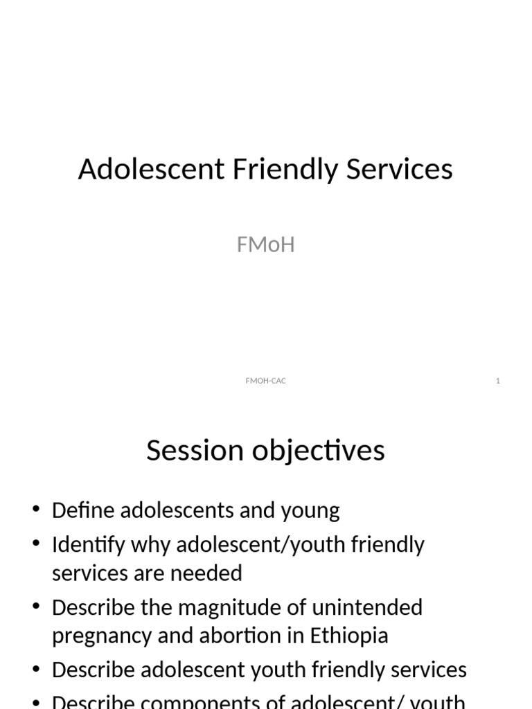 Adolescent Friendly Services | PDF | Adolescence | Youth