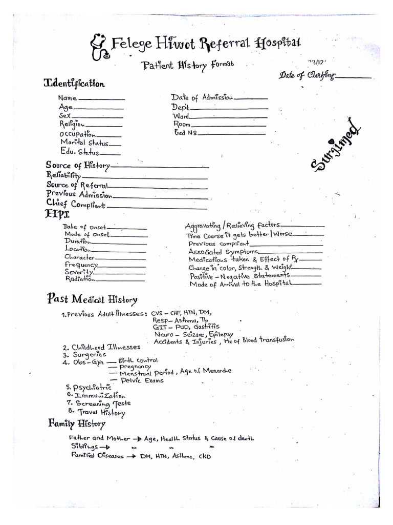 History Taking Format-2 | PDF