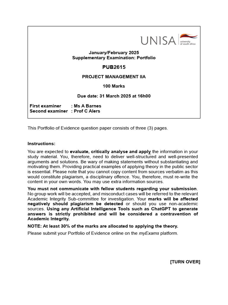 PUB2615 EQP MARCH-APRIL 2025 Final | PDF | Turnitin | Plagiarism