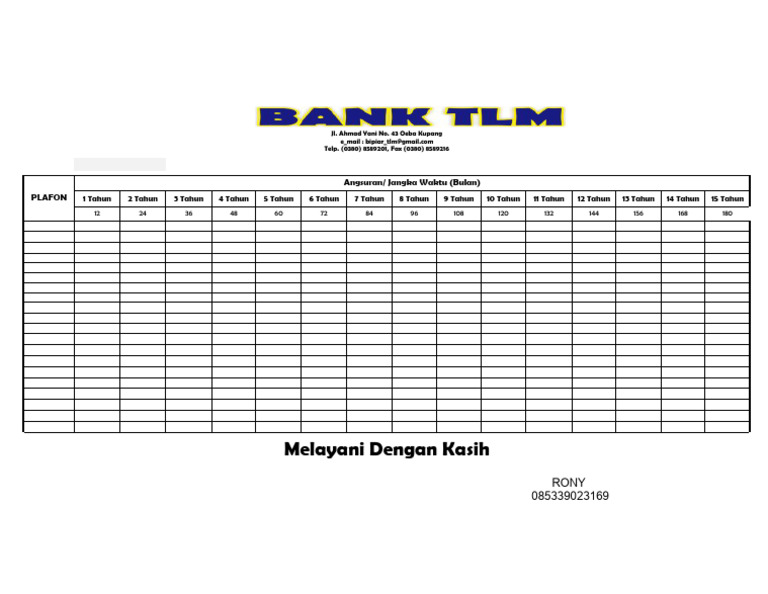 Tabel Flat Bunga 10% Rony_094809 | PDF