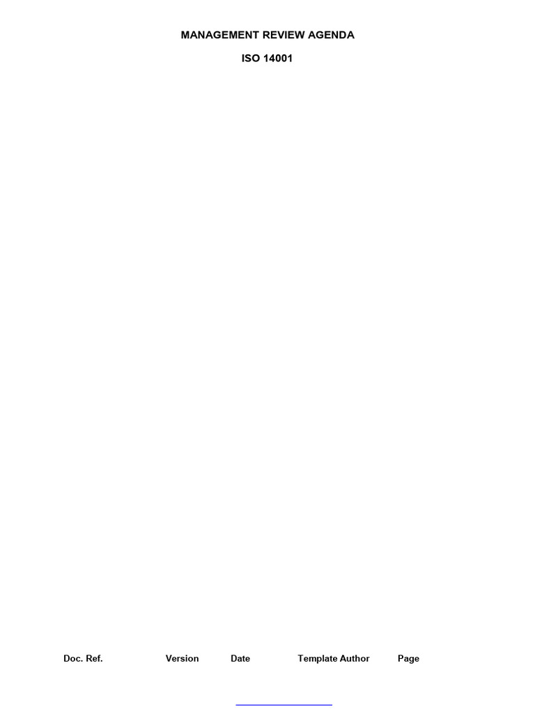 Management Review Agenda Iso 14001 | PDF
