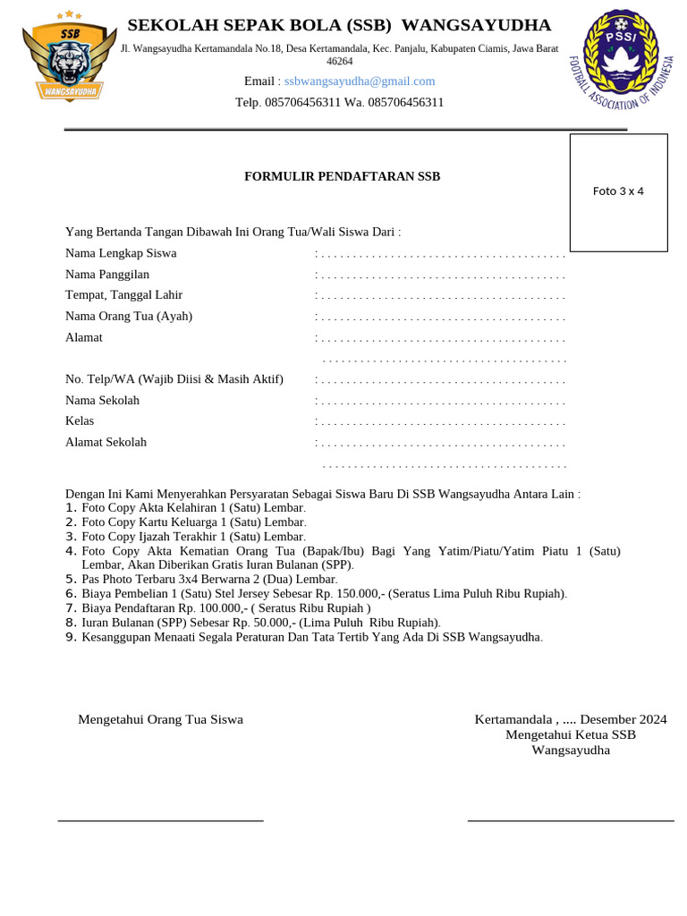 Formulir SSB (Repaired) | PDF