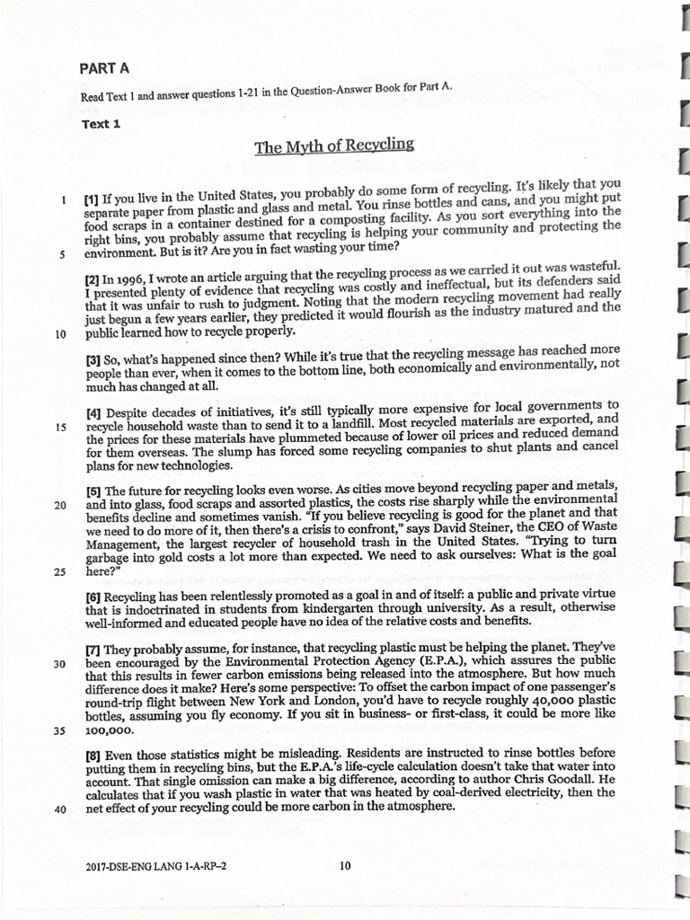 2017 Dse Eng Paper1 | PDF