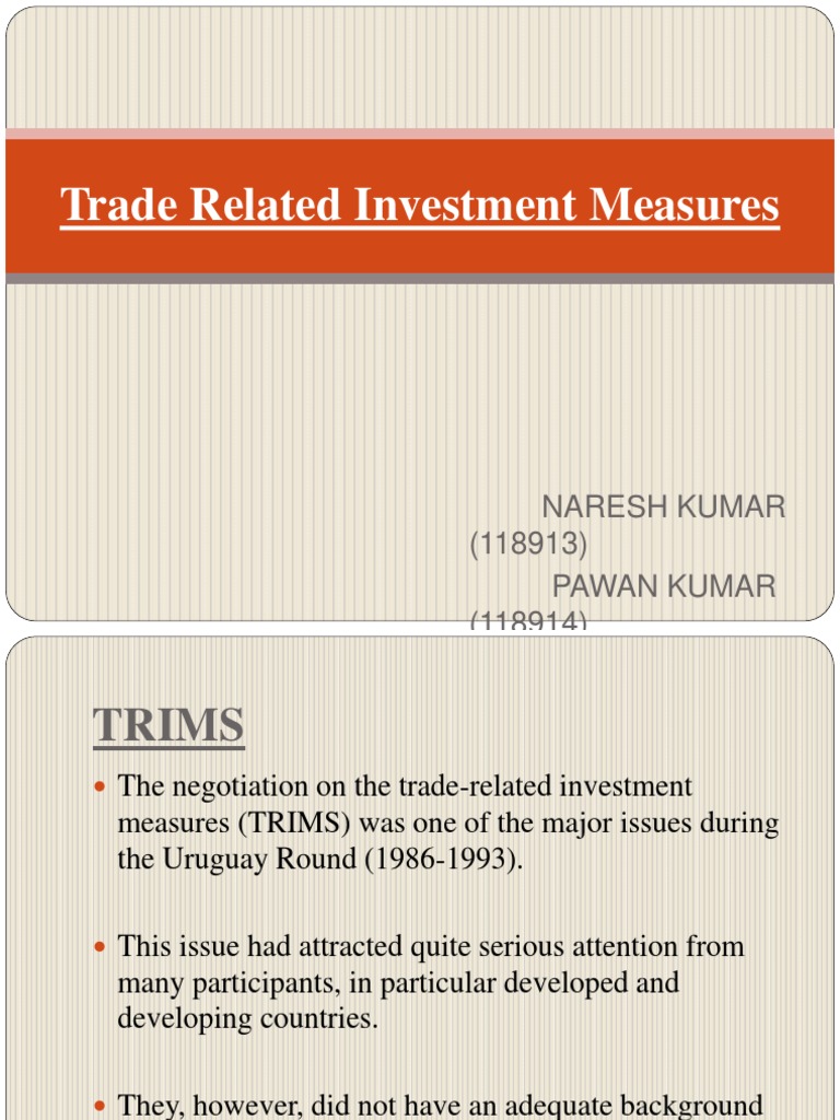 Trade Related Investment Measures | PDF | World Trade Organization ...
