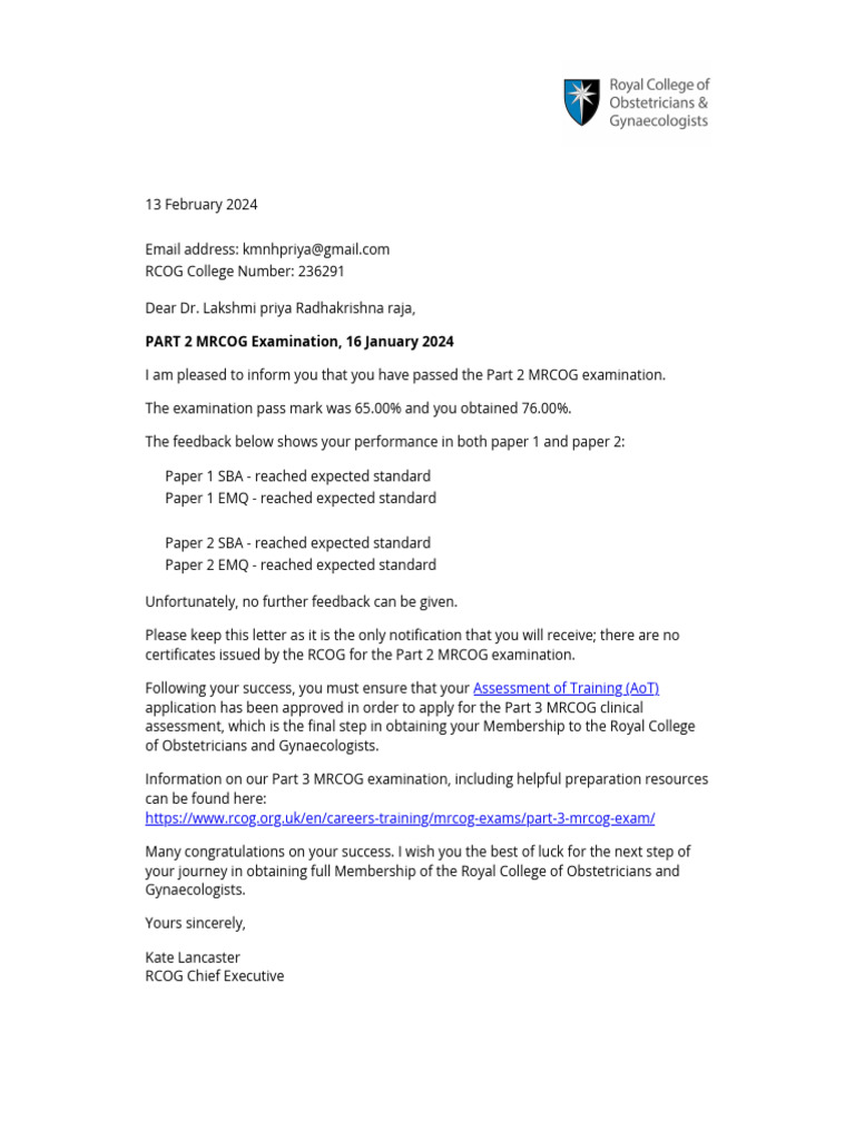 Mrcog2 Score Report | PDF