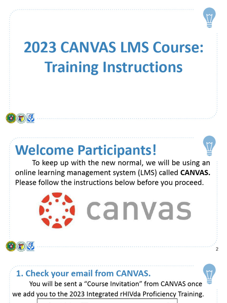 CANVAS Integrated rHIVda Proficiency Training Instructions 2023 | PDF