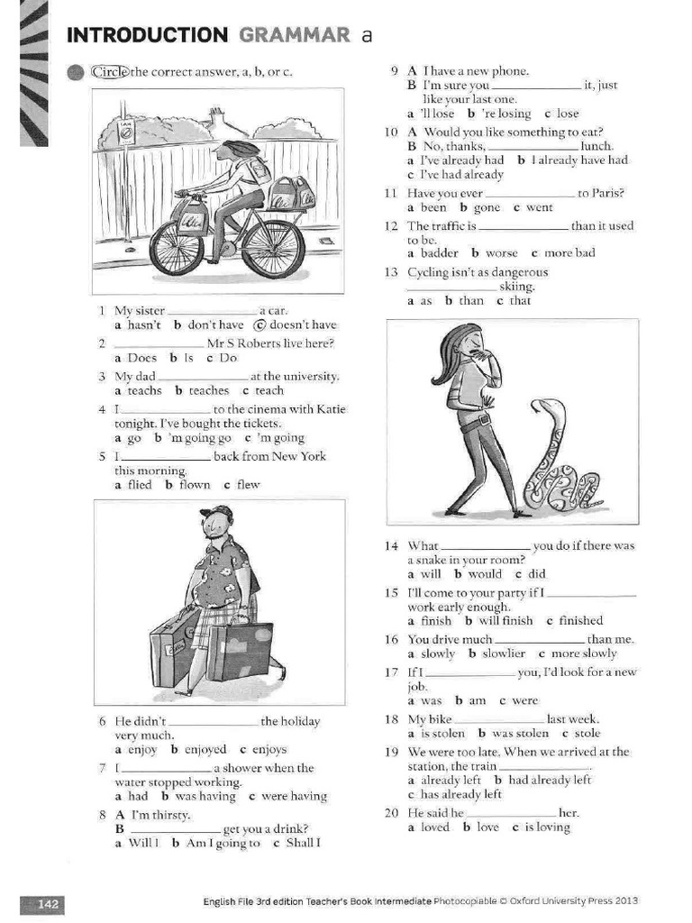 Grammar Eng File Intermediate Units 1-10 Extra Material | PDF