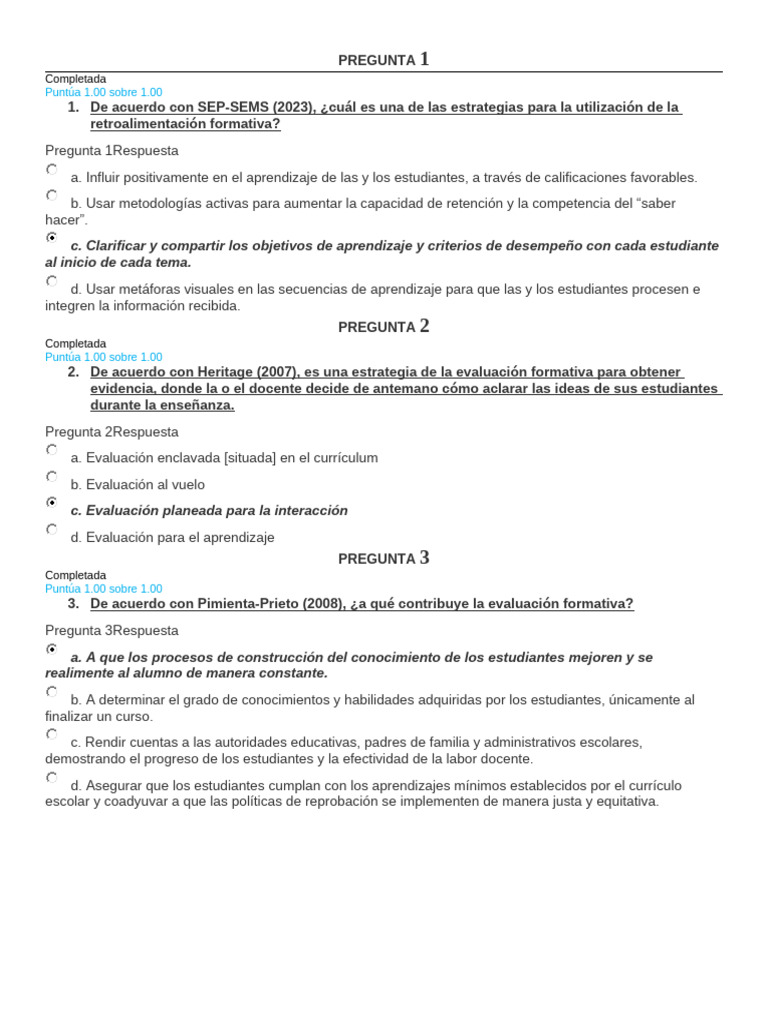Cuestionario Unidad 4 | PDF | Evaluación | Plan de estudios