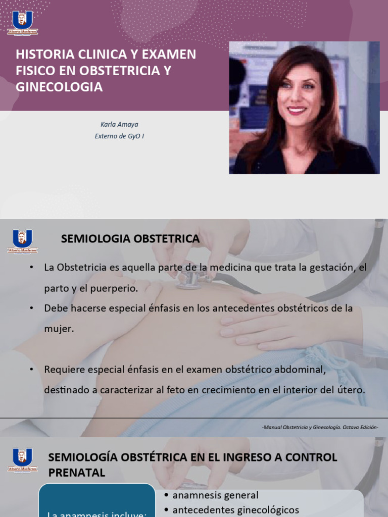 HISTORIA CLINICA Y EXAMEN FISICO EN OBSTETRICIA Y GINECOLOGIA | PDF | El embarazo | Partería