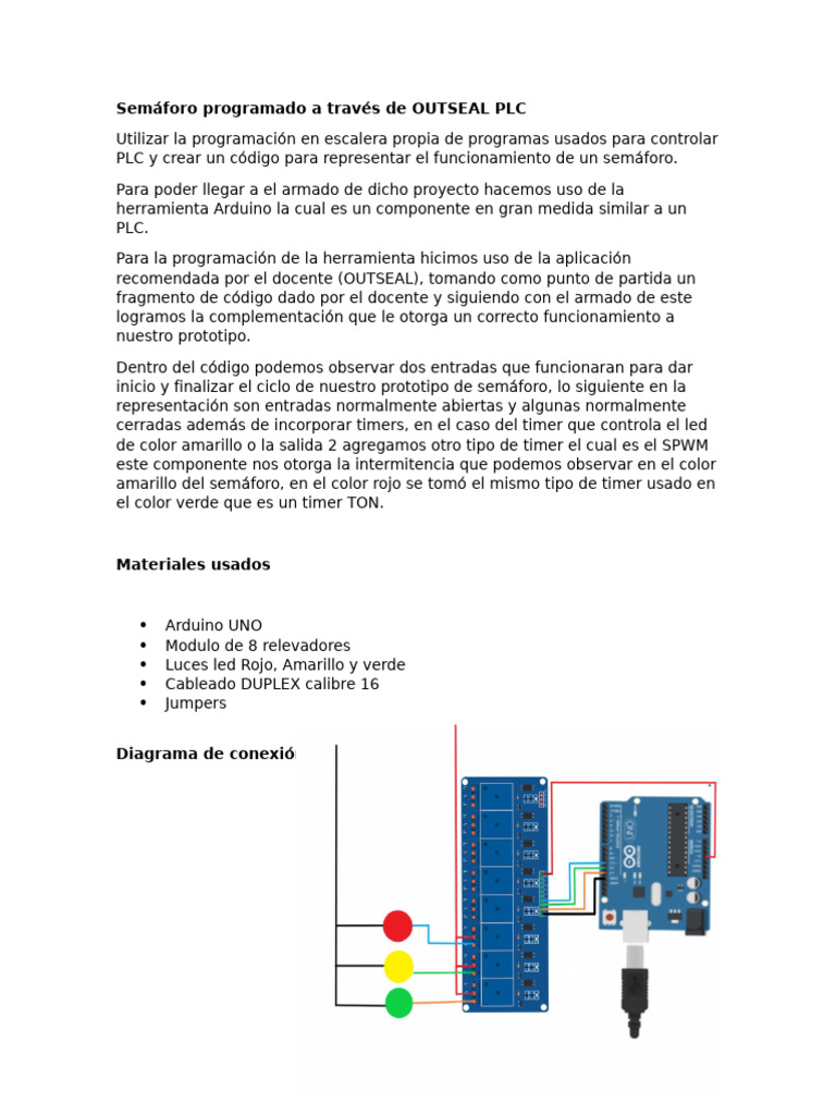 Semáforo con Arduino y OUTSEAL PLC | PDF