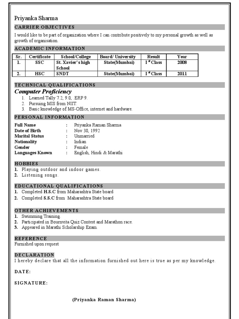 Priyanka Sharma Resume Overview | PDF