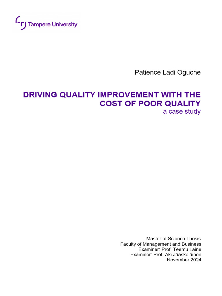 Driving Quality Improvement With The Copq | PDF | Quality (Business ...