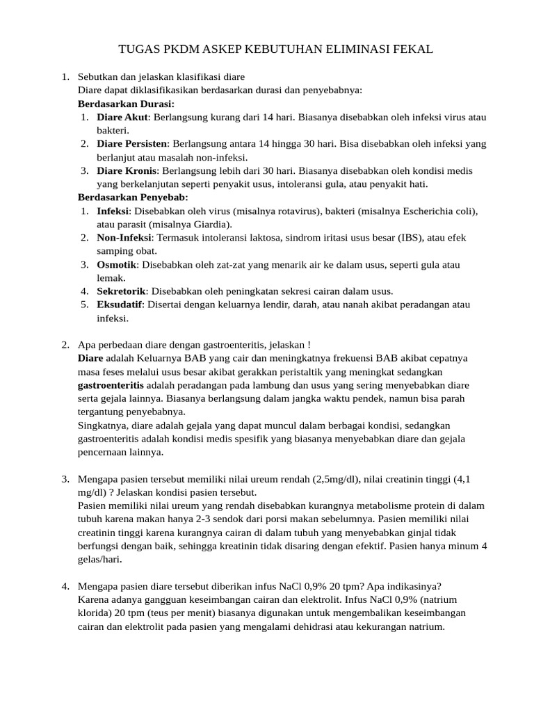Tugas PKDM Askep Eliminasi Fekal | PDF