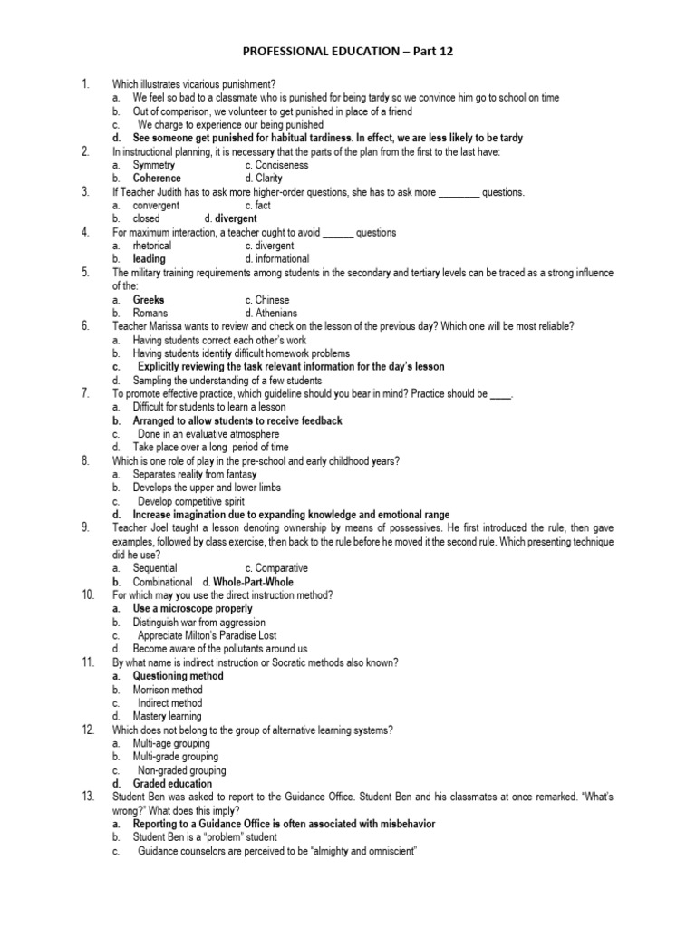 Professional Education - Part 12 | PDF | Learning | Teachers