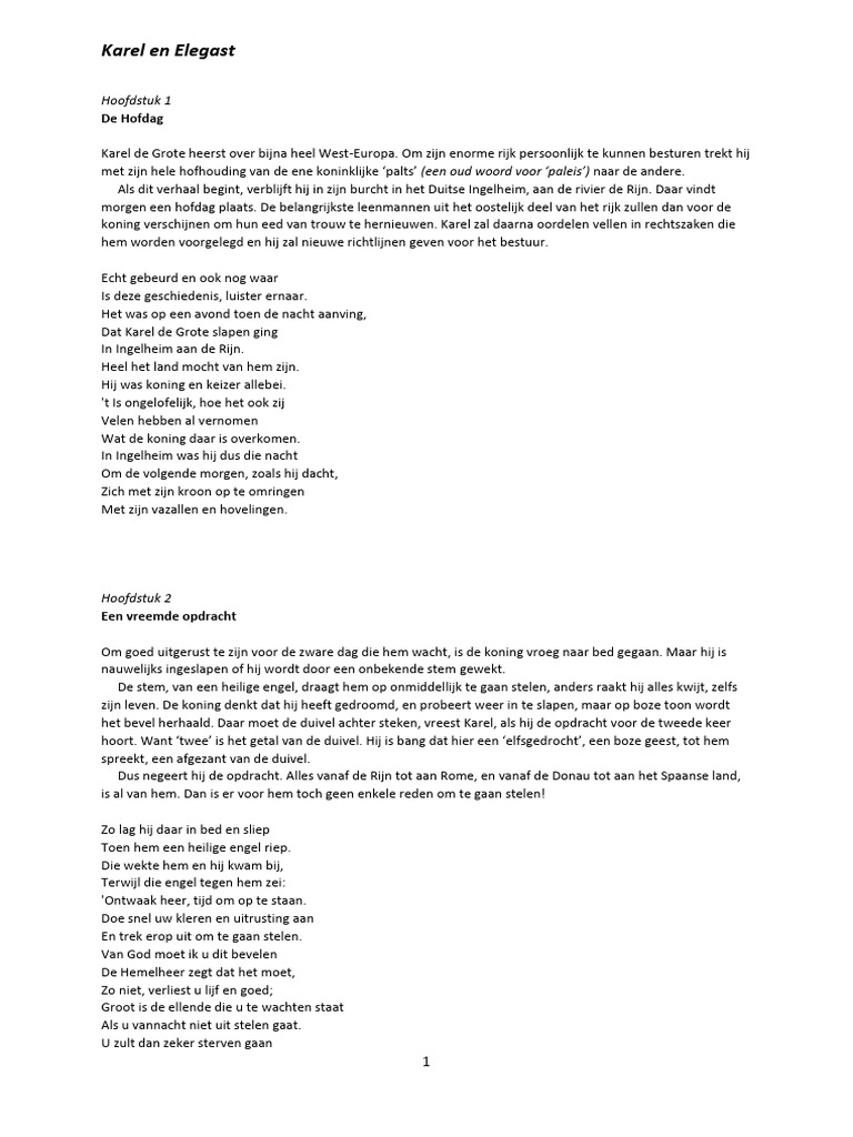 Karel en Elegast - Tekst - Hertaald | PDF