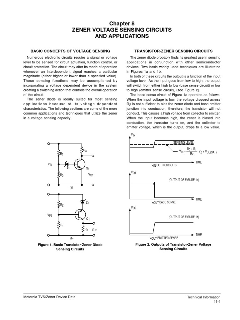 Zener Voltage Sensing Circuits and Applications | PDF | Diode ...