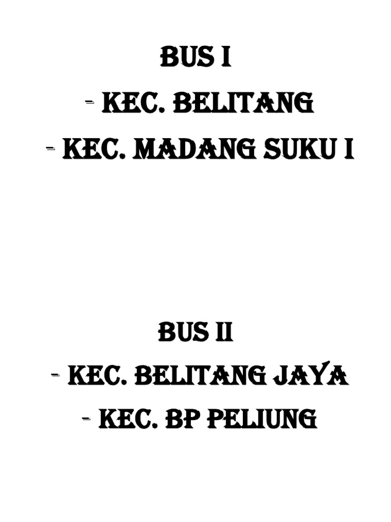 Daftar Nama Bus | PDF