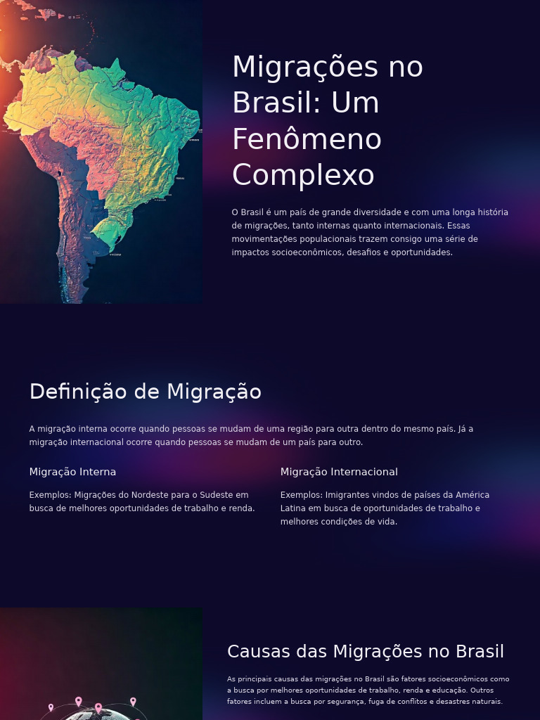 Migrações no Brasil: Causas e Impactos | PDF | Imigração | Migração humana