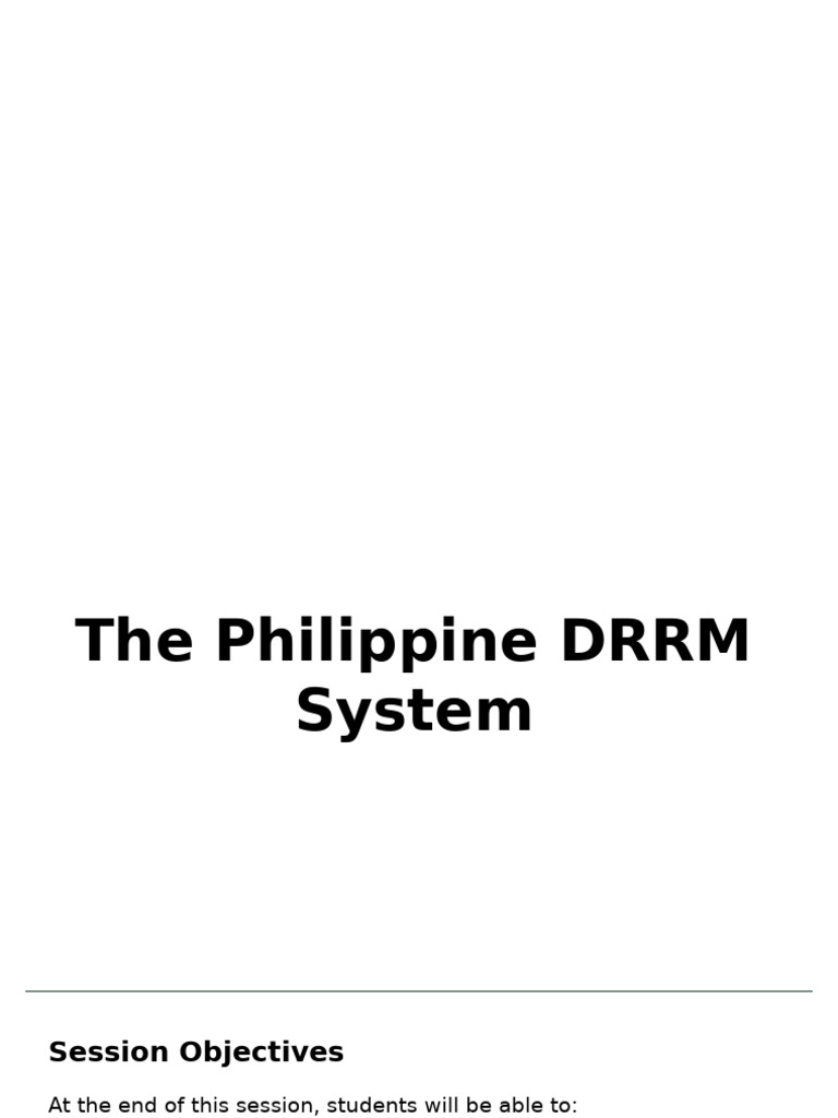 Philippine Disaster Risk Management Overview | PDF | Emergency ...