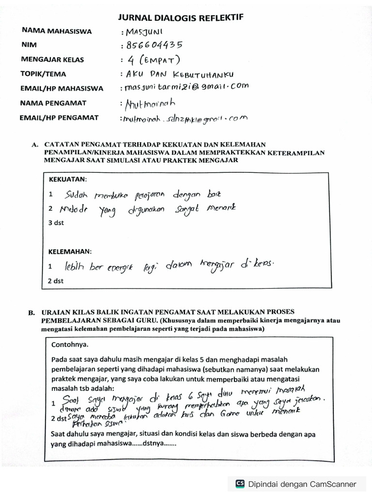 Jurnal Dialog Reflektif | PDF