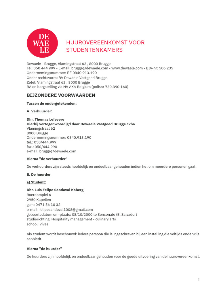 Huurovereenkomst S409 1(1) | PDF