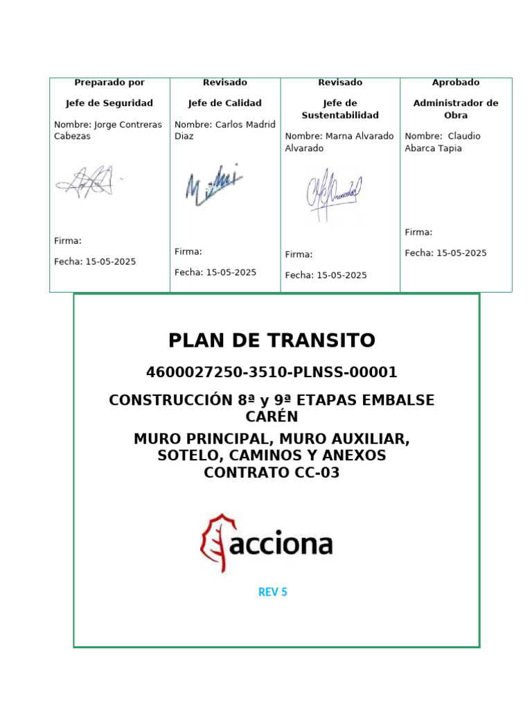 4600027250-3510-PLNSS-00001_5 PLAN DE TRANSITO | PDF | Tráfico | Transporte