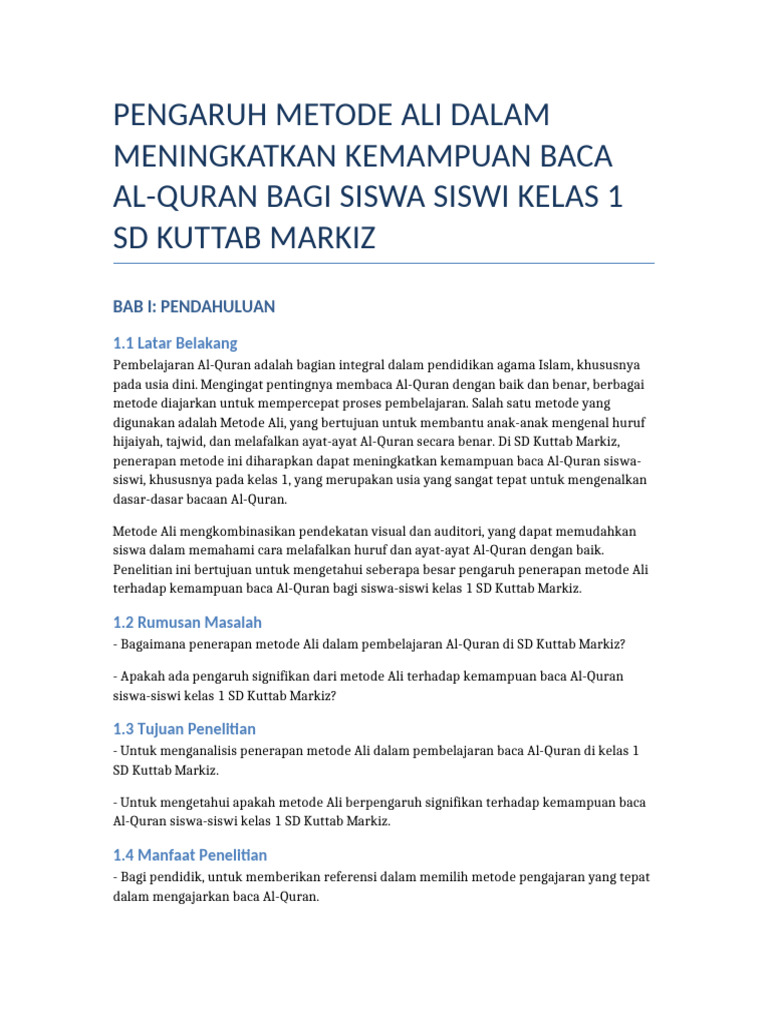 Skripsi Metode Ali | PDF