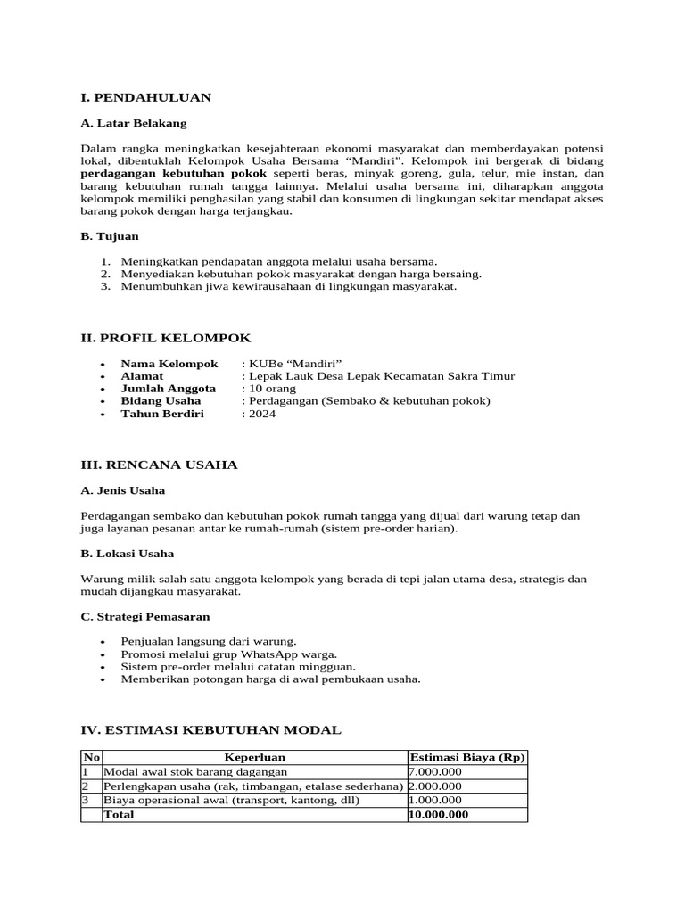 Proposal Kube (Sam) | PDF