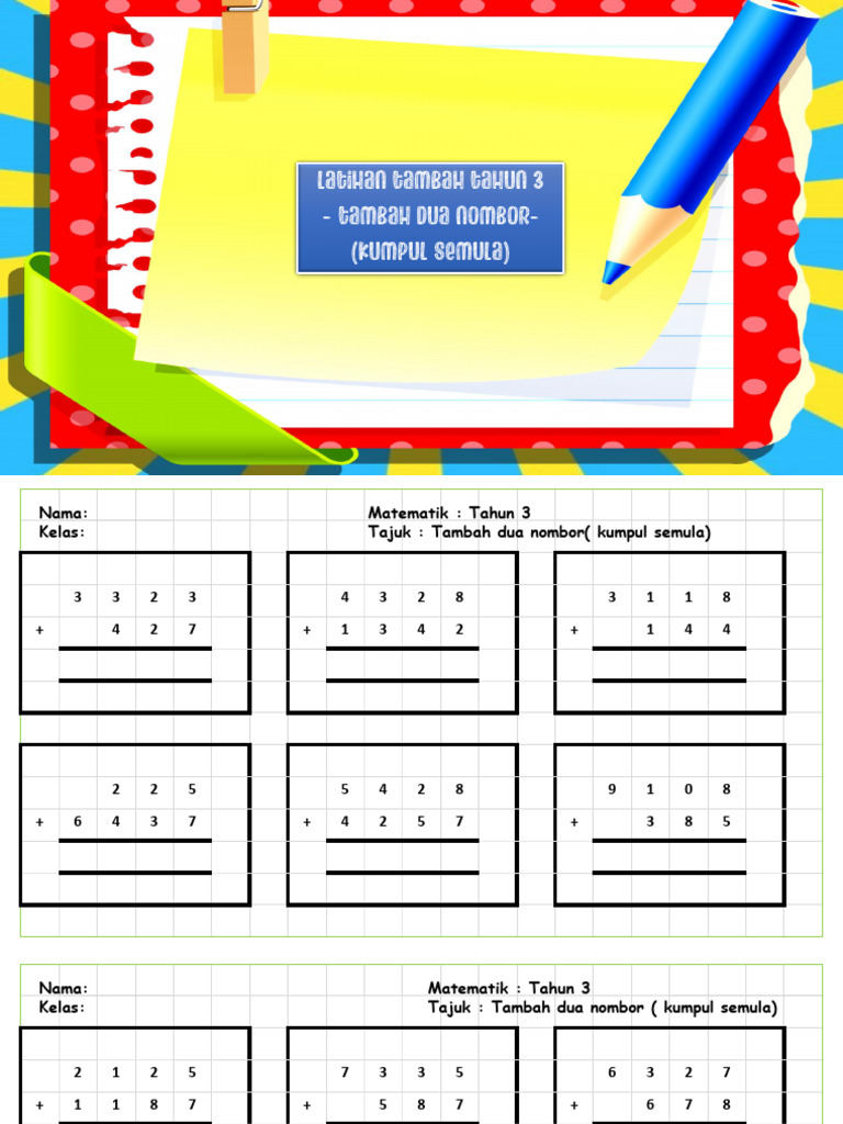 Tambah Dua Nombor Kumpul Semula | PDF