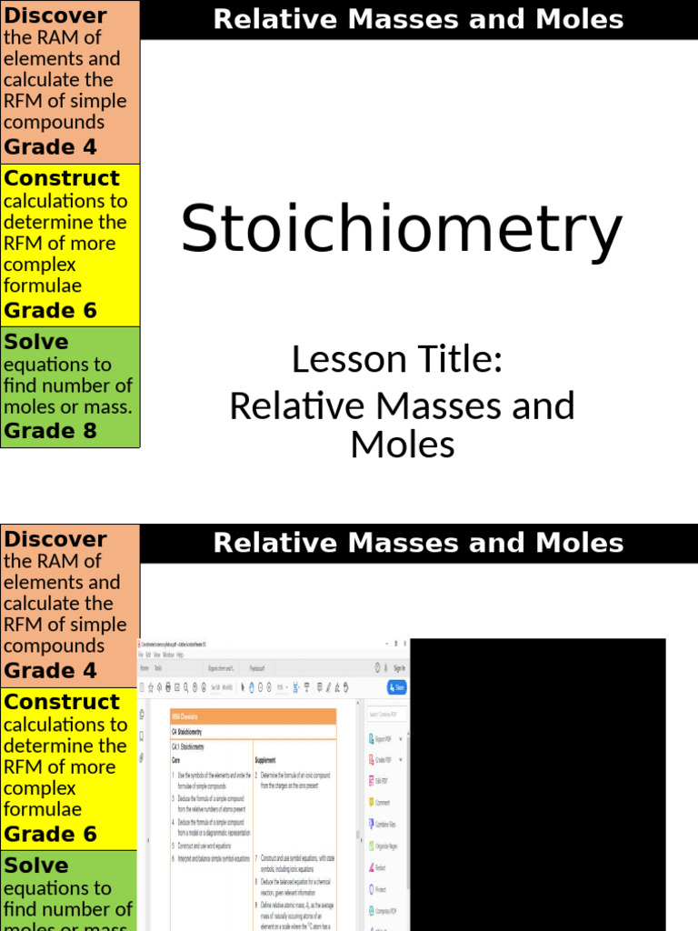 Relative Masses and Moles. Notas de Clases | PDF | Proton | Mole (Unit)