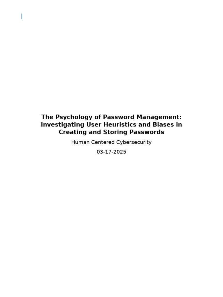 User Biases in Password Management | PDF | Password | Computer Security