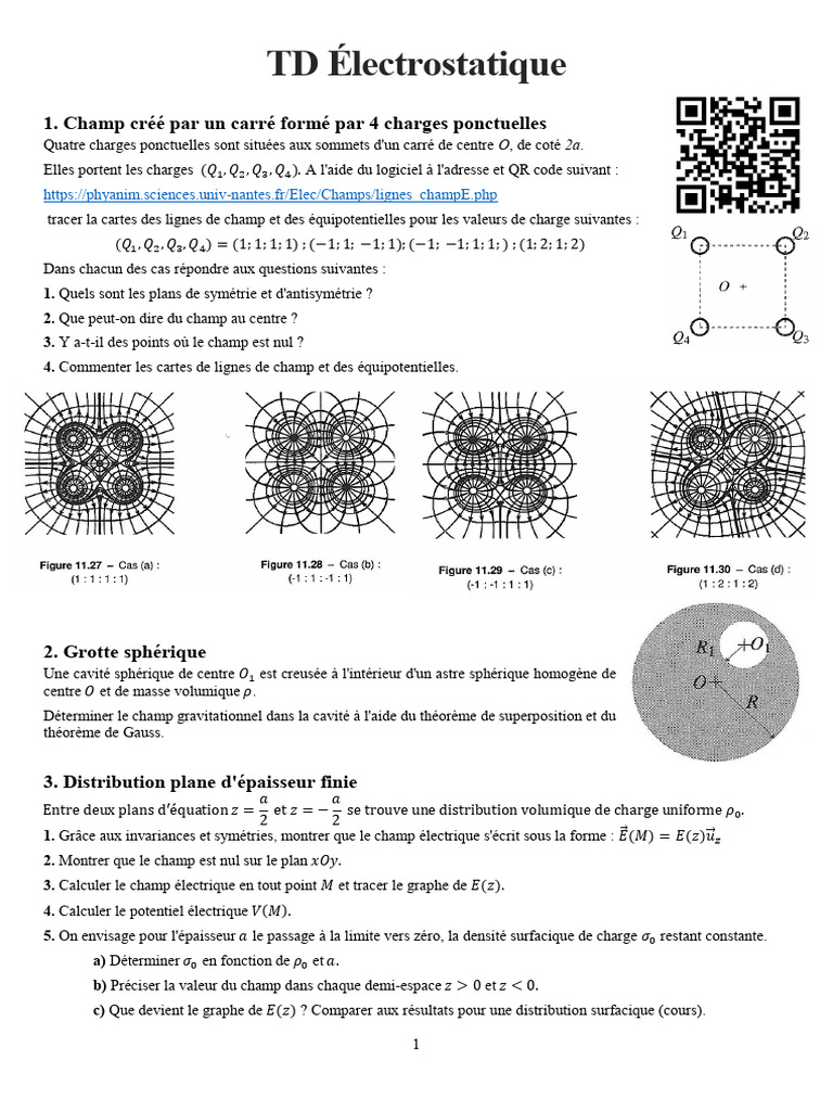 TD Électrostatique et Magnétostatique | PDF | Champ magnétique | Champ ...