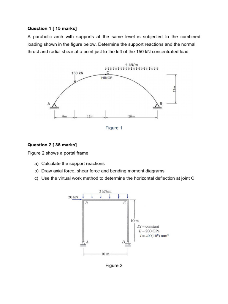 Structural Analysis of Parabolic Arch and Portal Frame | PDF