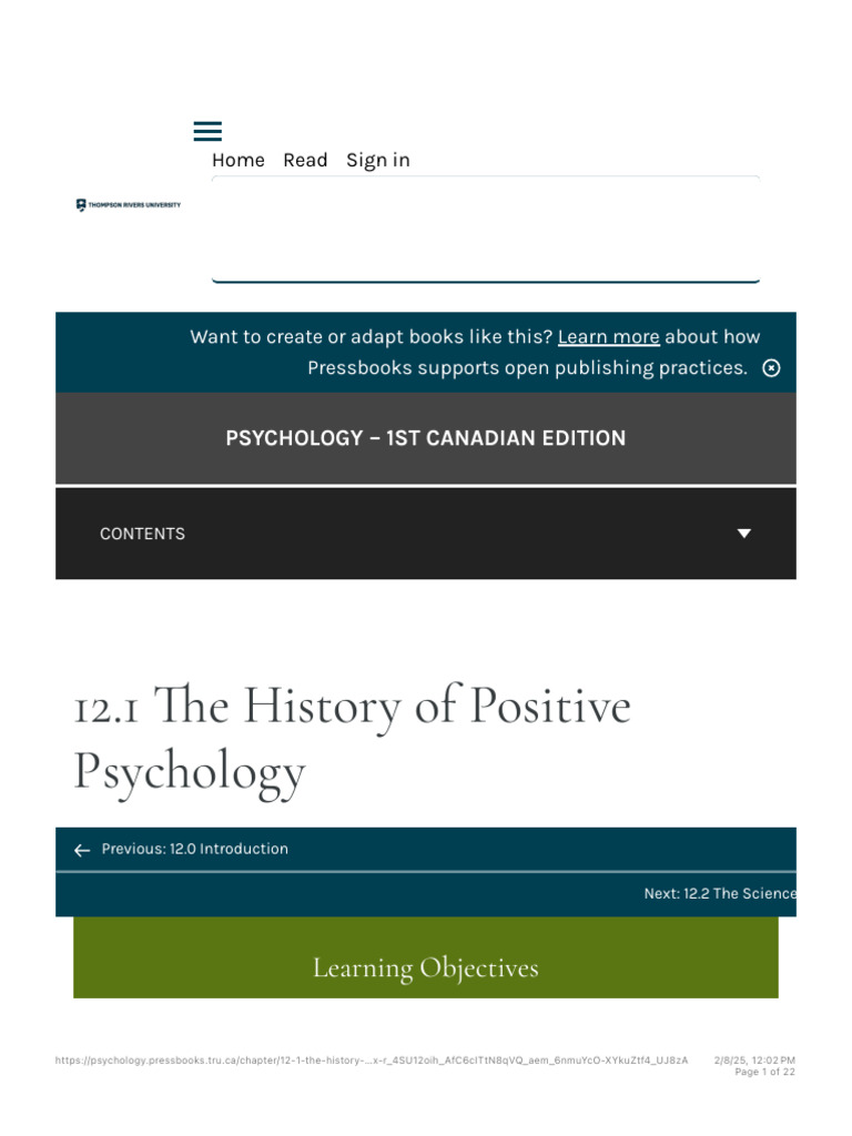 History of Positive Psychology | PDF | Positive Psychology | Forgiveness