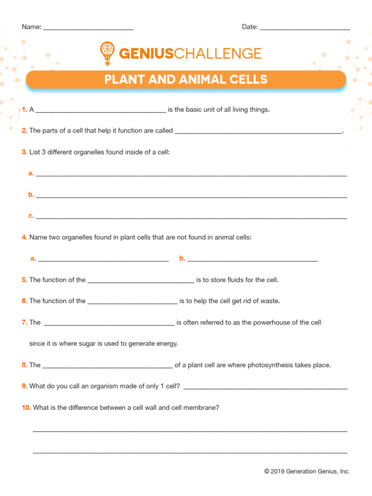 Nickardo Minott (Student) - GG-Plant-and-Animal-Cells-Quiz_rev2 (1) | PDF