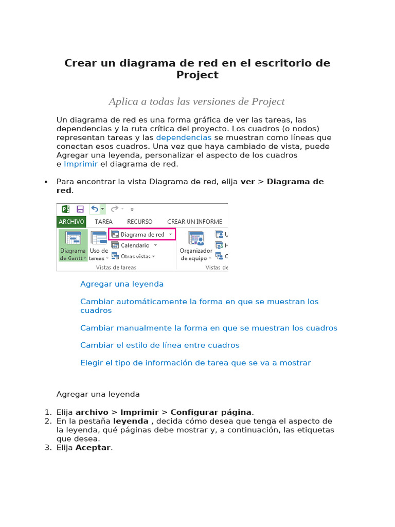 Crear un diagrama de red en Project | PDF | Software | Informática