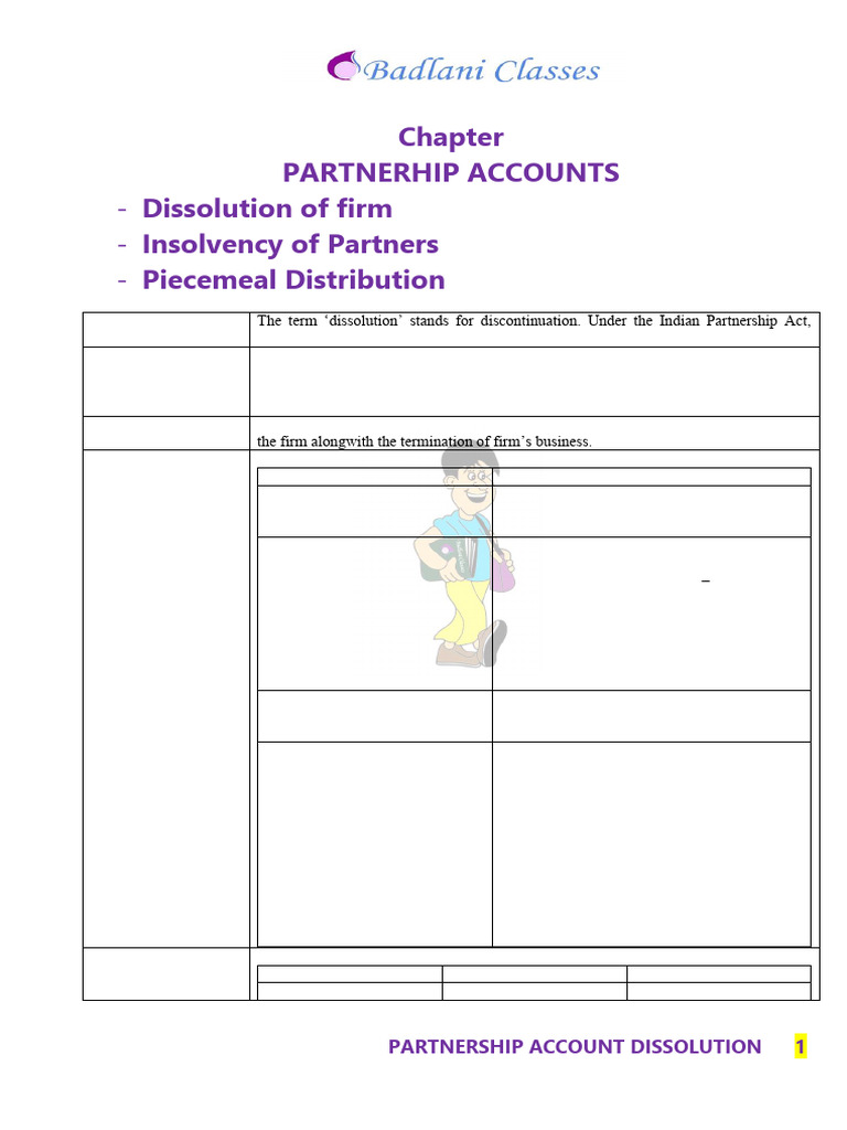 Partnership Ac Dissolution N | PDF | Balance Sheet | Book Value