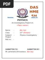 Class 12 Physics Project Topics | PDF