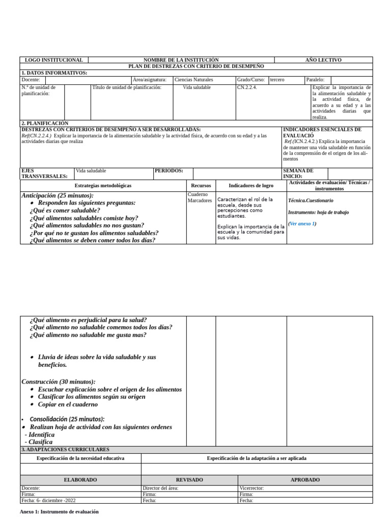 Planificacion TERCERO EGB | PDF | Planificación | Maestros