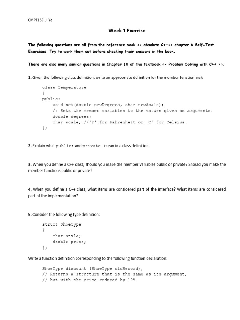 Week 1 Exercise | PDF