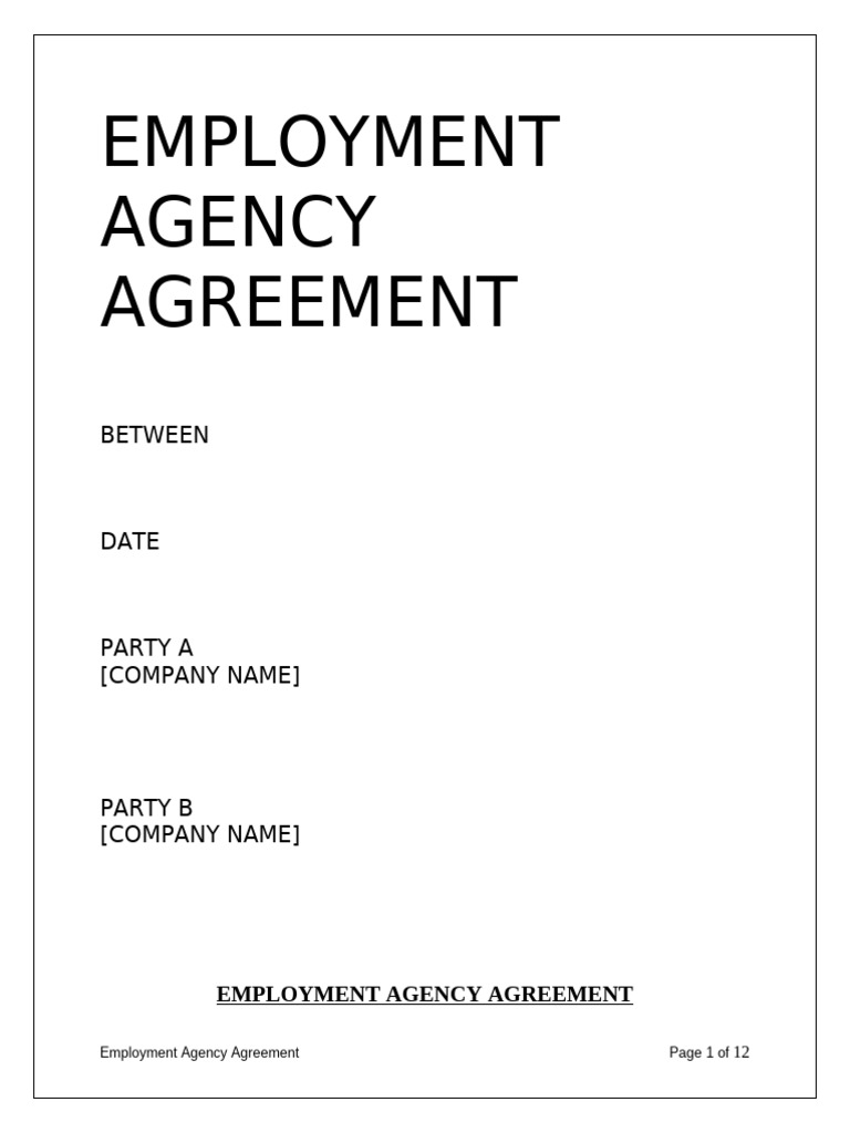 Employment Agency Agreement | PDF | Indemnity | Common Law
