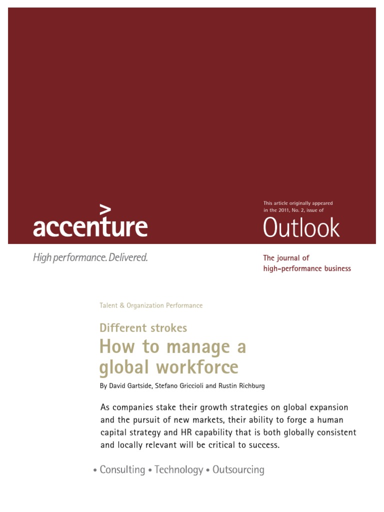 Accenture Outlook How To Manage A Global Workforce | PDF | Strategic ...