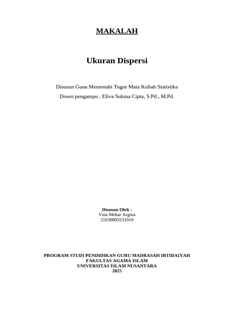 Ukuran Dispersi dalam Statistika | PDF