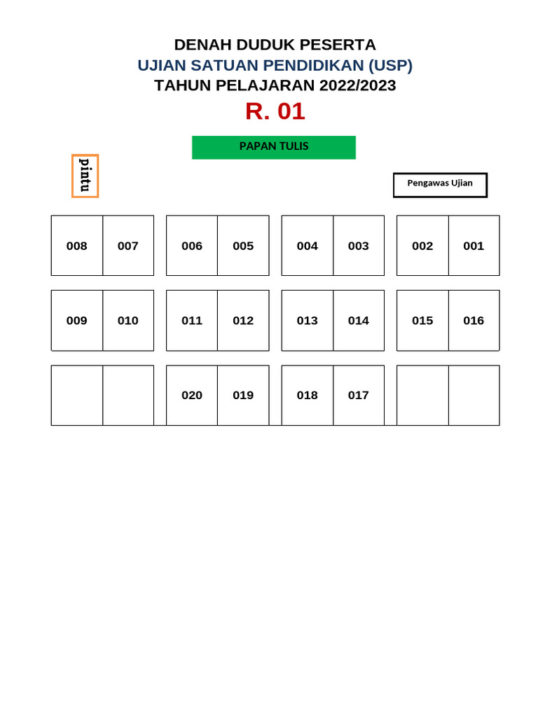 Denah Duduk Peserta | PDF