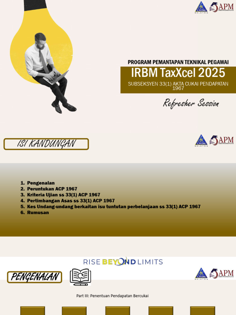 IRBM TaxXcel 2025 - Slaid Seksyen 33 ACP 1967 | PDF